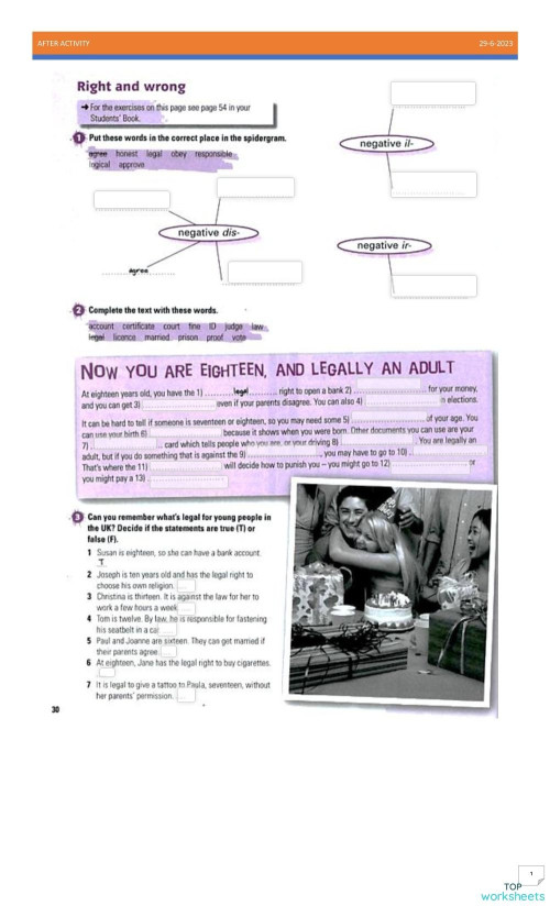 After your lesson 28/06-Y5. Interactive worksheet | TopWorksheets