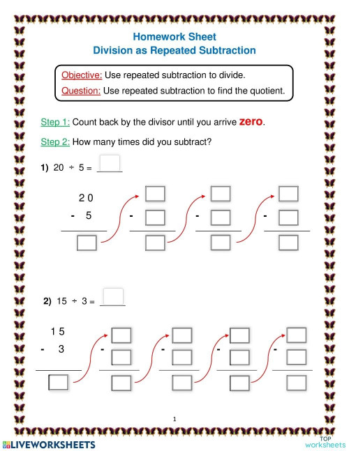 Division As Repeated Addition. Interactive worksheet | TopWorksheets