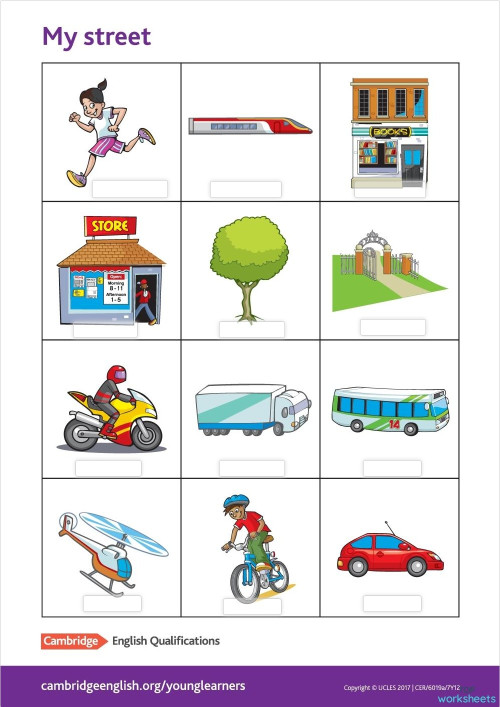 My Street - Vocabulary. Interactive worksheet | TopWorksheets