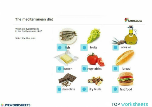 Mediterranean diet. Interactive worksheet | TopWorksheets