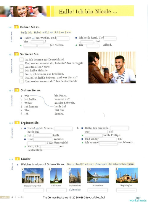 Lektion.1: Hallo! ich bin Nicole.... Interaktives Arbeitsblatt ...