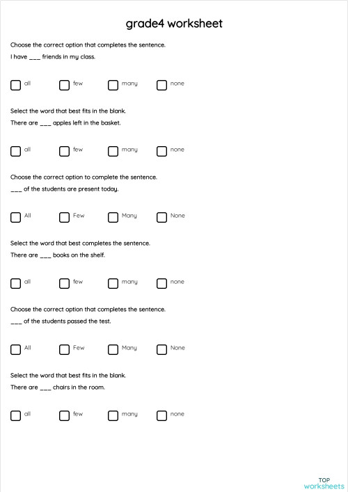 grade4 worksheet. Interactive worksheet | TopWorksheets