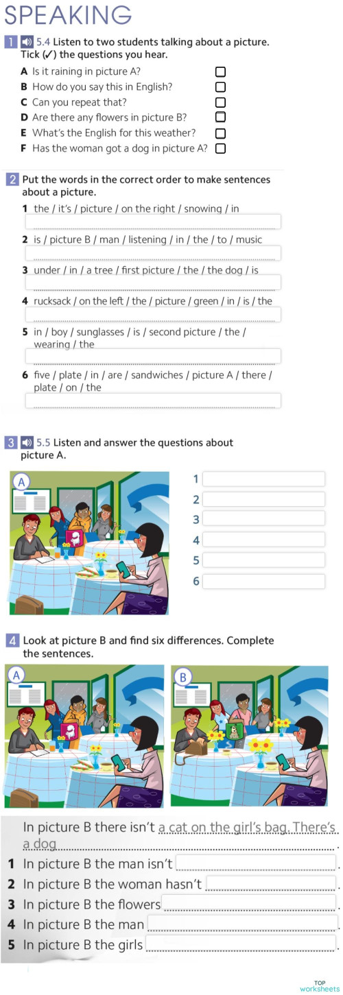 Speaking find the differences part 1 - fun with food. Interactive ...