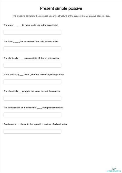 Present simple passive. Interactive worksheet | TopWorksheets