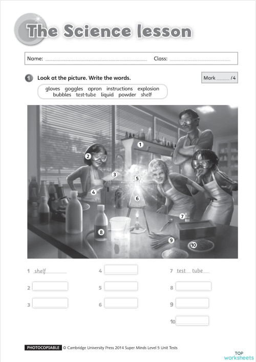 Super Minds 5- Test Unit 0. Interactive worksheet | TopWorksheets
