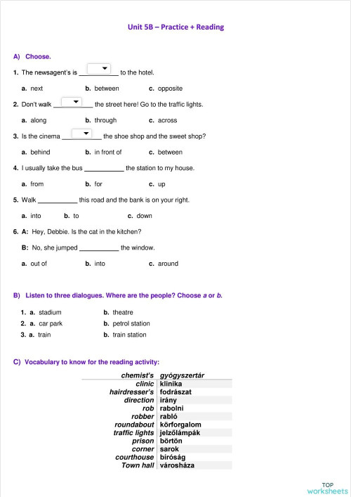 Unit 5 Practice. Interactive worksheet | TopWorksheets