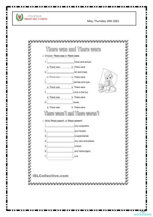 THERE WAS AND THERE WERE 6TO GRADE. Interactive worksheet | TopWorksheets