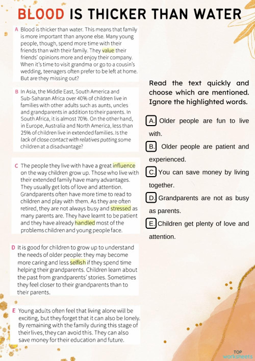 PRE-READING. Interactive worksheet | TopWorksheets