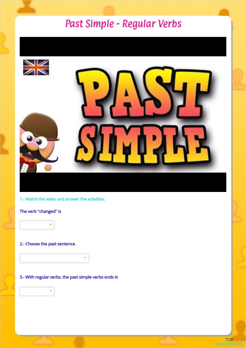 Past Simple - Regular Verbs. Interactive worksheet | TopWorksheets