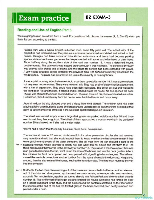 B2 - READING. Interactive worksheet | TopWorksheets