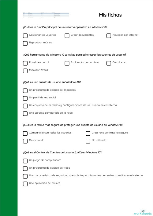 Mis fichas. Ficha interactiva | TopWorksheets