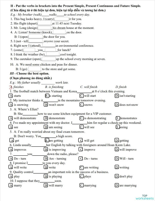 Week 3 day 1 Future simple tense. Interactive worksheet | TopWorksheets