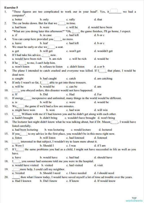 MIXED CONDITIONALS 06. Interactive worksheet | TopWorksheets