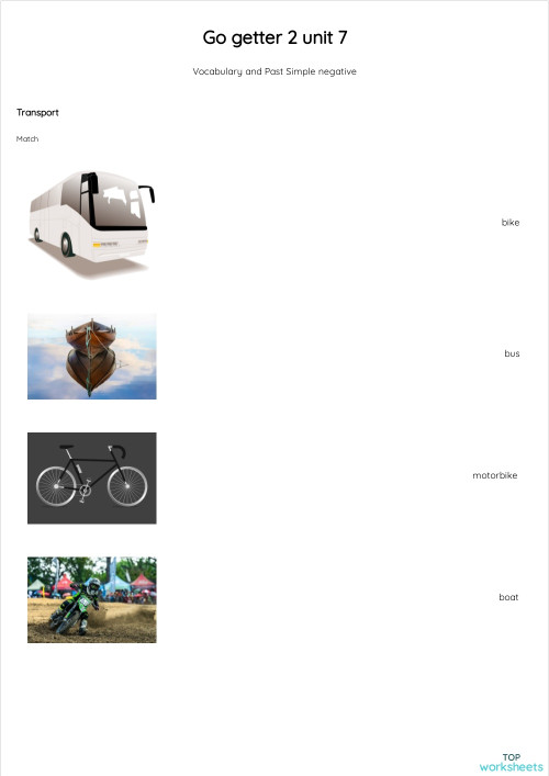 Go getter 2 unit 7. Interactive worksheet | TopWorksheets