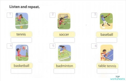 I like playing tennis (dictation). Interactive worksheet | TopWorksheets