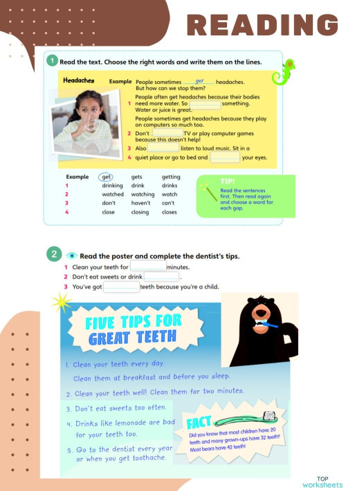 READING MINI TEST. Interactive worksheet | TopWorksheets