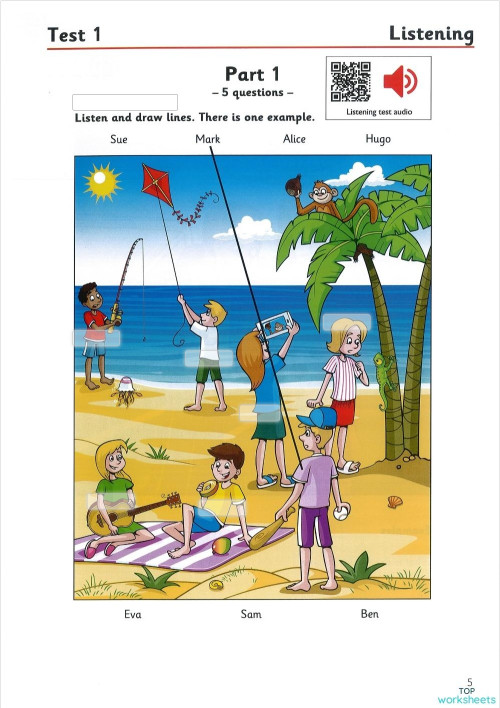 2022 Starters 4. Test 1. P1,2 (L). Interactive worksheet | TopWorksheets