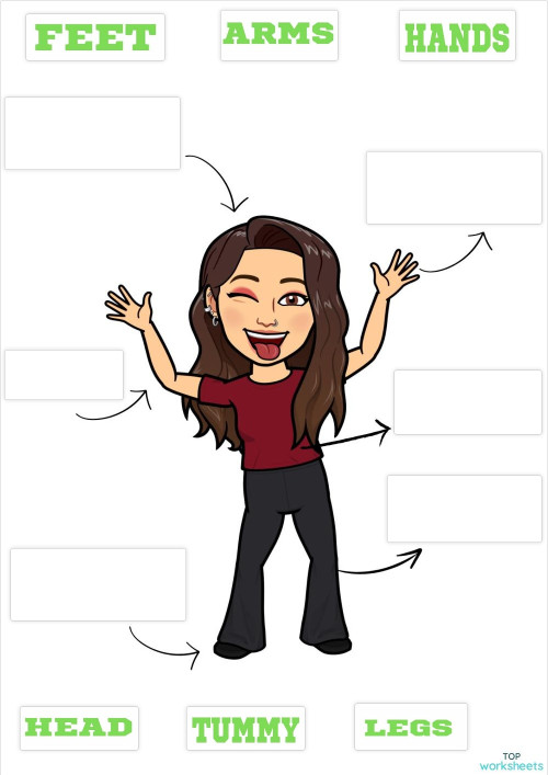 Body Parts: My body. Interactive worksheet | TopWorksheets