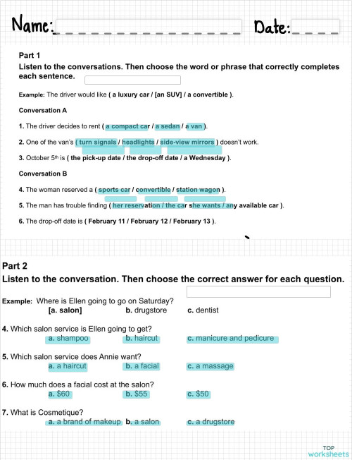 Final Test level 5 PASI. Interactive worksheet | TopWorksheets