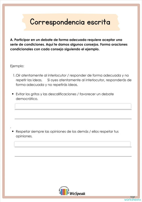 ESTILO DIRECTO E INDIRECTO. Ficha interactiva | TopWorksheets