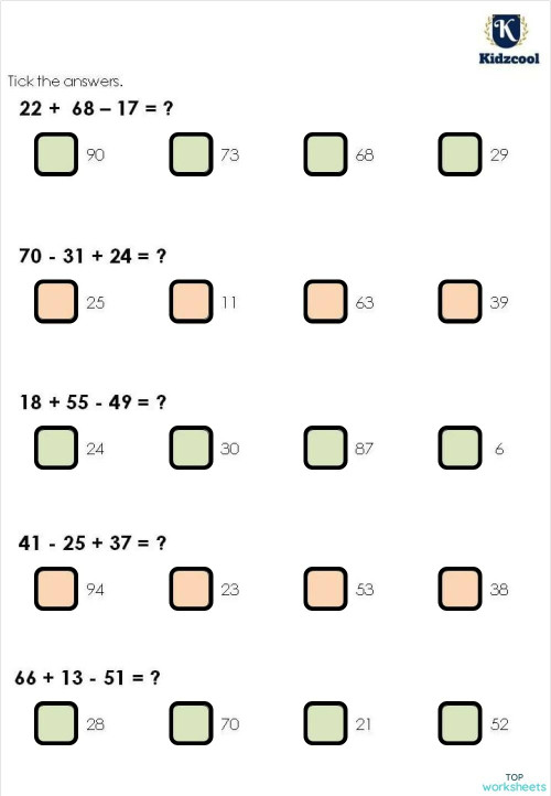 L3 - 8_5 Mix Plus&Minus. Interactive worksheet | TopWorksheets
