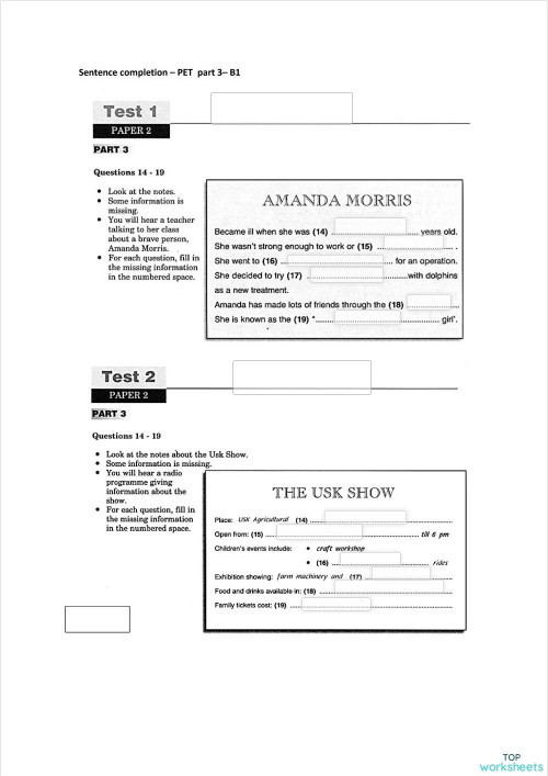 Pet Listening Part 3 Interactive Worksheet Topworksheets