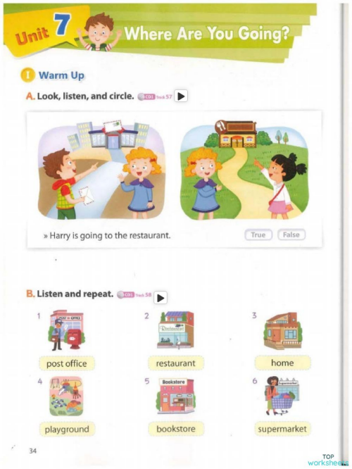 Listen Up 3_unit 7: Where are you going?. Interactive worksheet ...