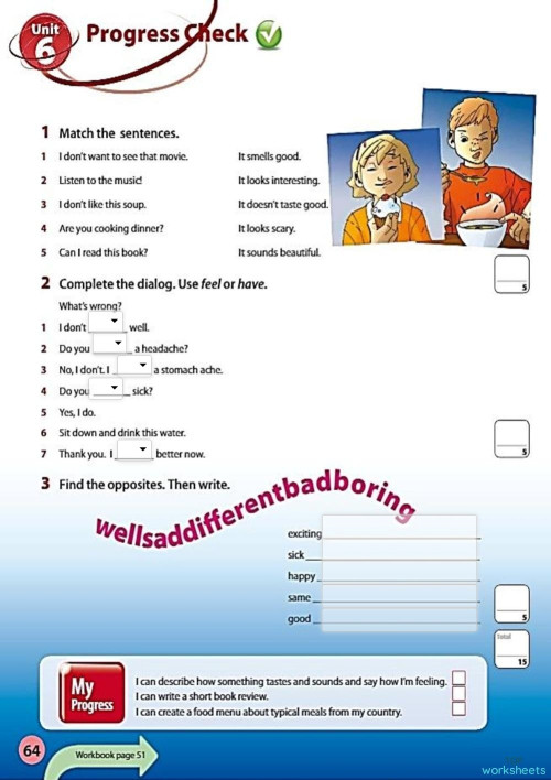 Progress Check NM 5 UNIT 6.. Interactive worksheet | TopWorksheets