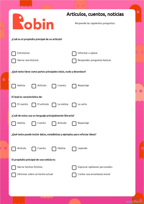 Los articulos. Ficha interactiva | TopWorksheets