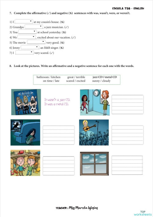 Unit 1 - Lesson 5 - Grammar Negative - Part 03. Interactive worksheet ...