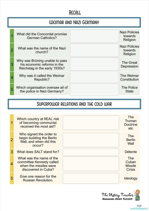 Recall 31-10-23. Interactive worksheet | TopWorksheets