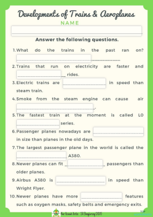 [TRAIN GROUP] Developments of Trains and Planes. Interactive worksheet ...