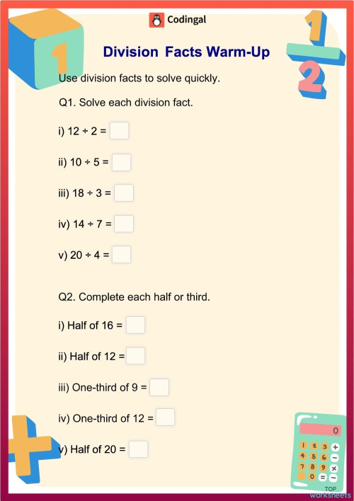 M_G03M17L35_WC01_Divide using mental strategies. Interactive worksheet ...