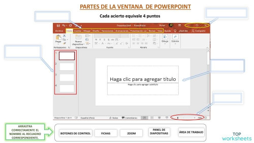 PARTES DE LA VENTANA DE POWERPOINT. Ficha interactiva | TopWorksheets PARTES DE LA VENTANA DE POWERPOINT. Ficha interactiva | TopWorksheets