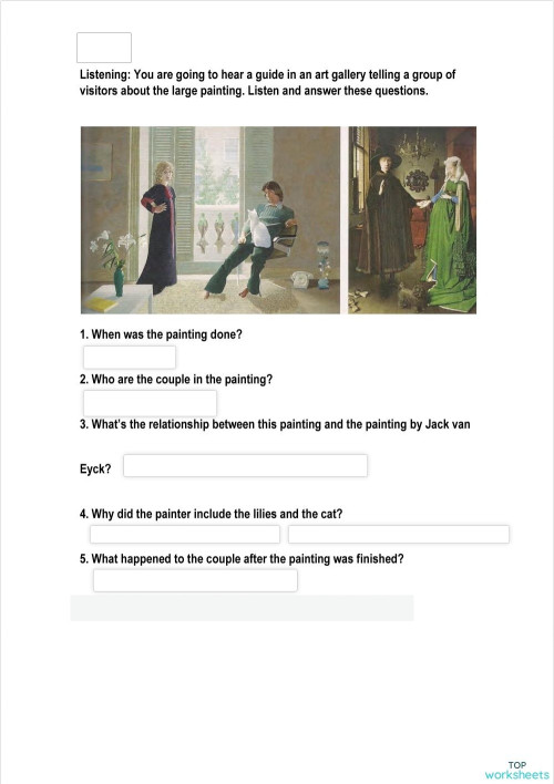 Listening: Two paintings. Interactive worksheet | TopWorksheets