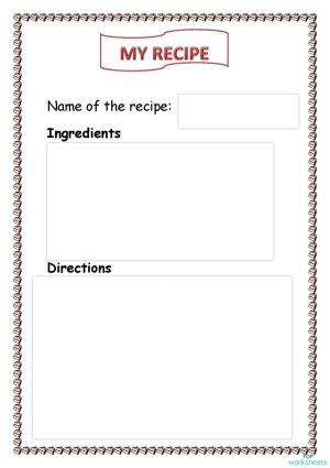 Writing my recipe - Using Imperatives. Ficha interativa | TopWorksheets