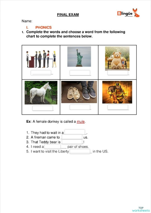 final exam - Flyers 2 (SJ5). Interactive worksheet | TopWorksheets