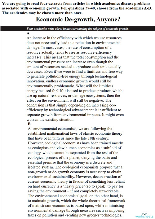 Test 4 CAE Practice Tests PAPER 1 - READING AND USE OF ENGLISH PART 6 ...