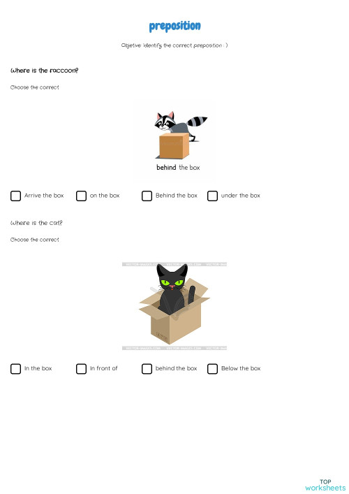 preposition. Interactive worksheet | TopWorksheets