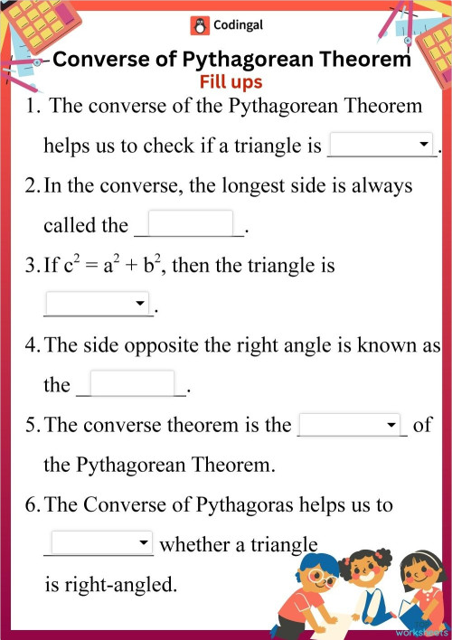 Pythagoras theorem: interactive worksheets and online exercises ...