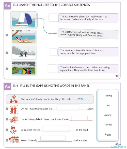 What's the weather like?. Interactive worksheet | TopWorksheets