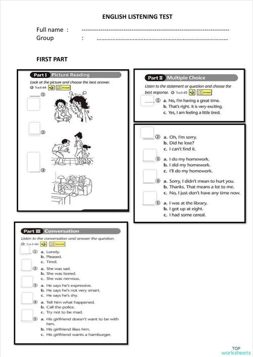 Listening comprehension: interactive worksheets and online exercises ...