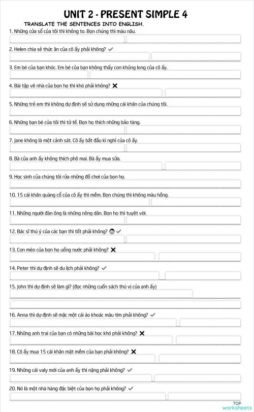 GRADE C - PRESENT SIMPLE 4. Interactive worksheet | TopWorksheets