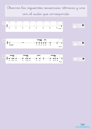 Aprendiendo ritmo. Ficha interactiva | TopWorksheets