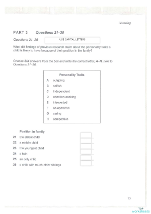 Listening practice 3 and 4. Interactive worksheet | TopWorksheets