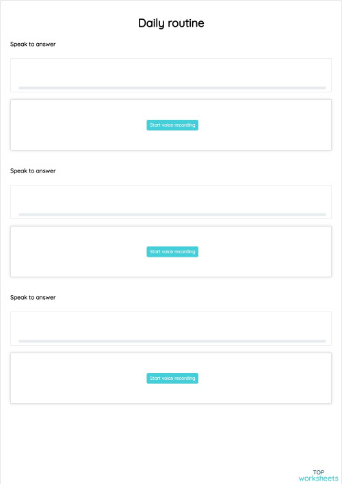 Daily routine. Interactive worksheet | TopWorksheets