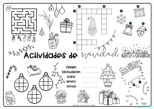 ACTIVIDADES DE NAVIDAD -TABLERO. Ficha interactiva | TopWorksheets