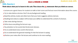 Skills. Ex 3. Unit 2. HOUSE & HOME. Interactive worksheet | TopWorksheets