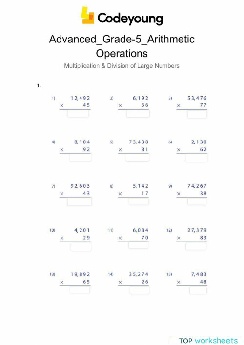 Advanced-Multiplication & Division of Large Numbers. Interactive ...