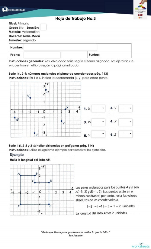Coordenadas: fichas interactivas y ejercicios online | TopWorksheets